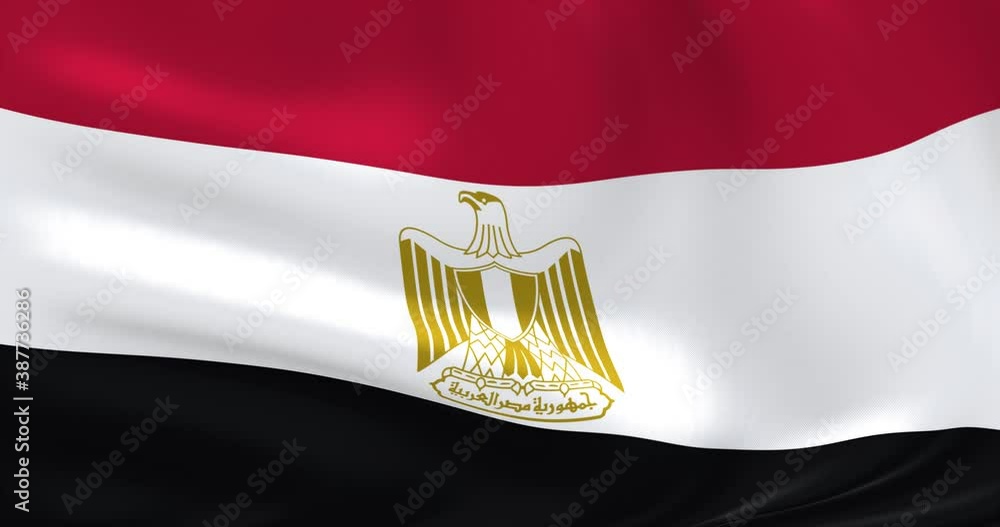 Flags of the world - flag of Egypt. Waved highly detailed flag ...