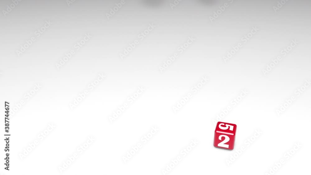 Numerology (falling cubes with numbers create a magic circle). Depth of ...