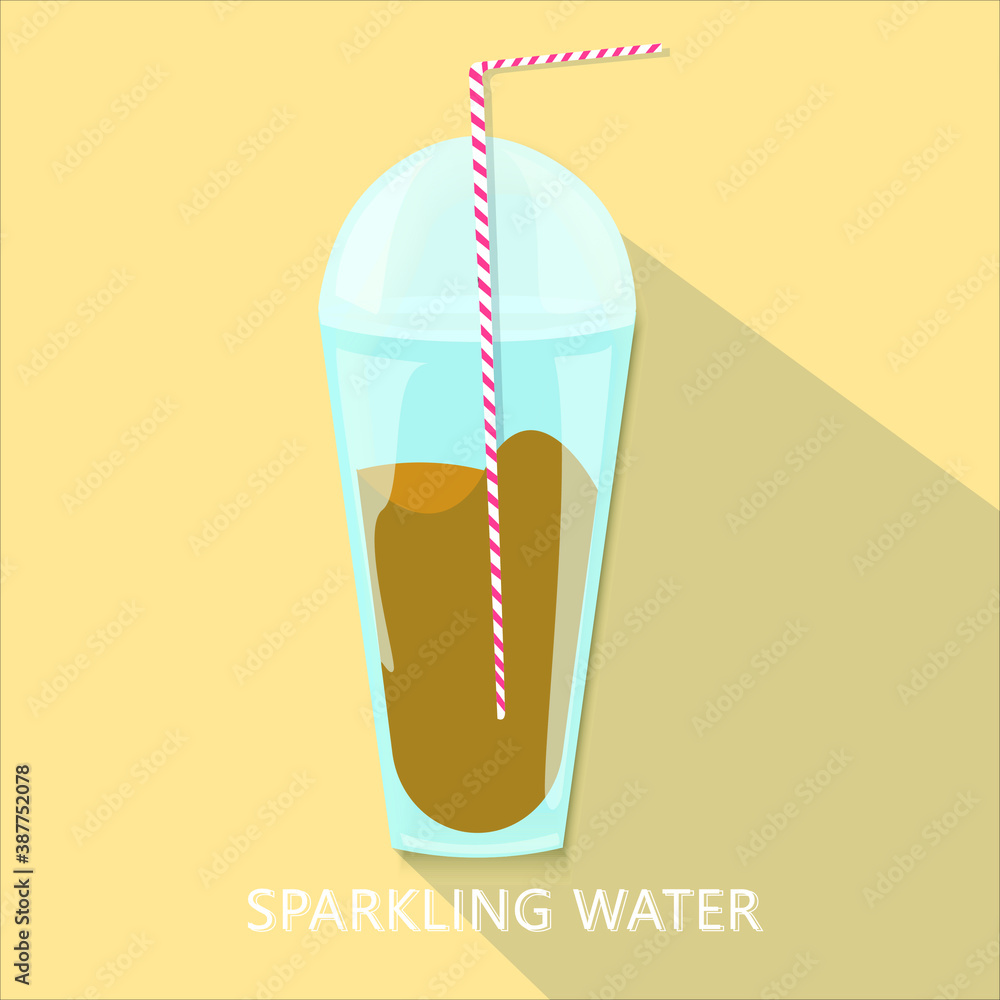 Vector sparkling water background. Fast food water is fresh and cool ...