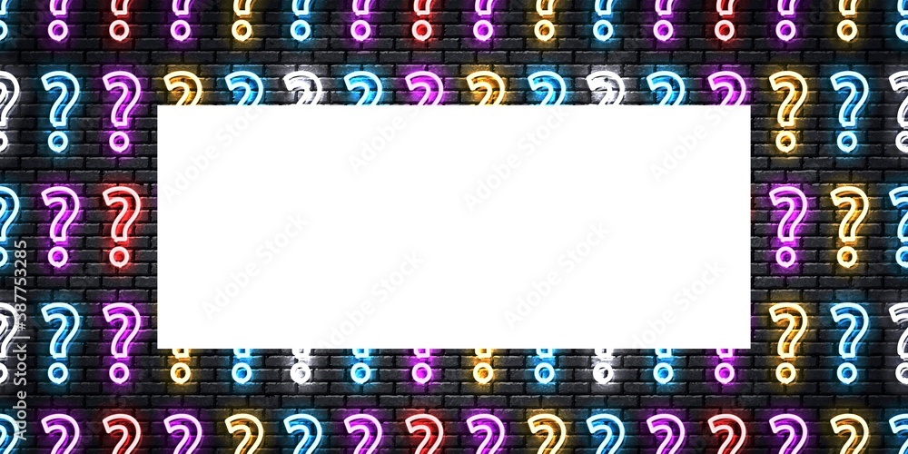 Vector realistic isolated neon sign of Question flyer for template ...