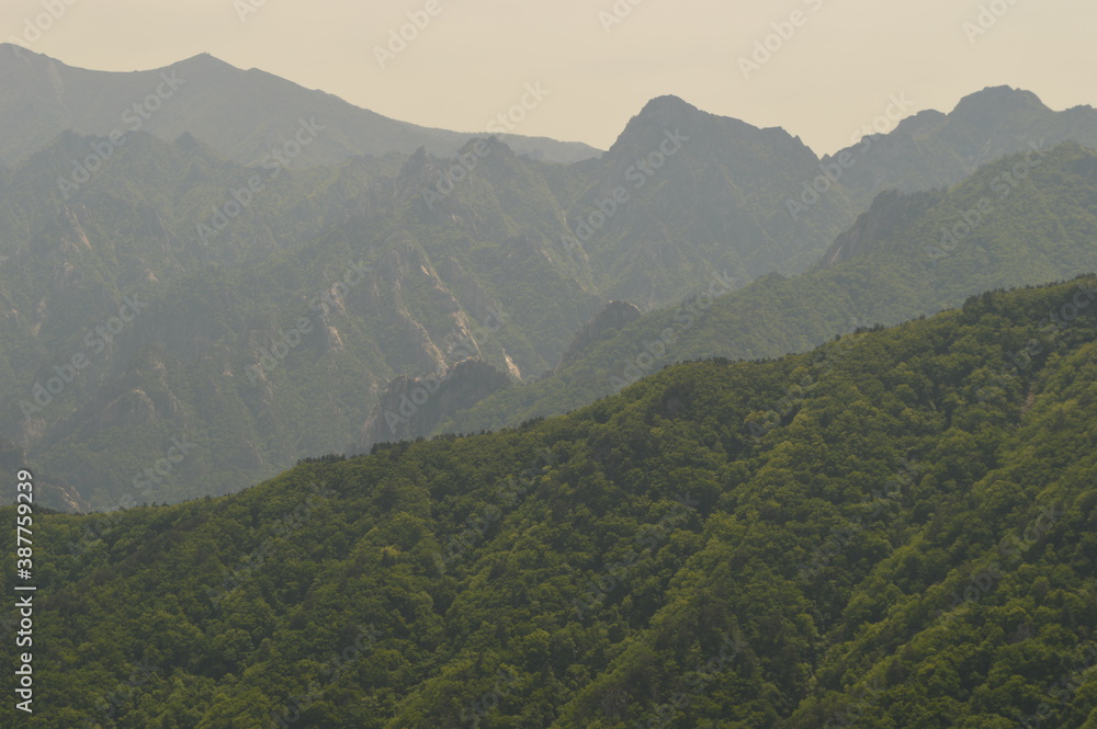 Climbing Seoraksan mountain in the Taebaek mountain range in the ...
