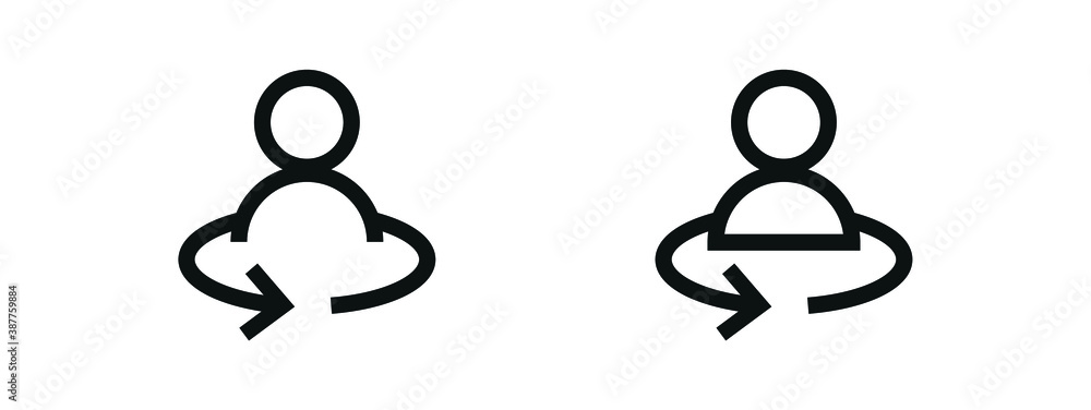refresh, user rotate icon, person rotation symbol Stock Vector | Adobe ...