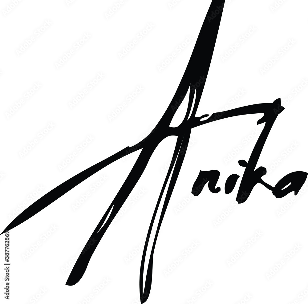 Anika-Female Name Modern Brush Calligraphy Cursive Text on White ...