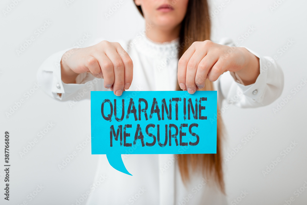 Conceptual hand writing showing Quarantine Measures. Concept meaning ...