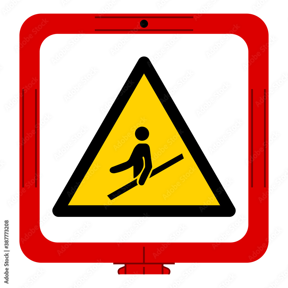 Warning Use Handrail Symbol Sign,Vector Illustration, Isolated On White ...