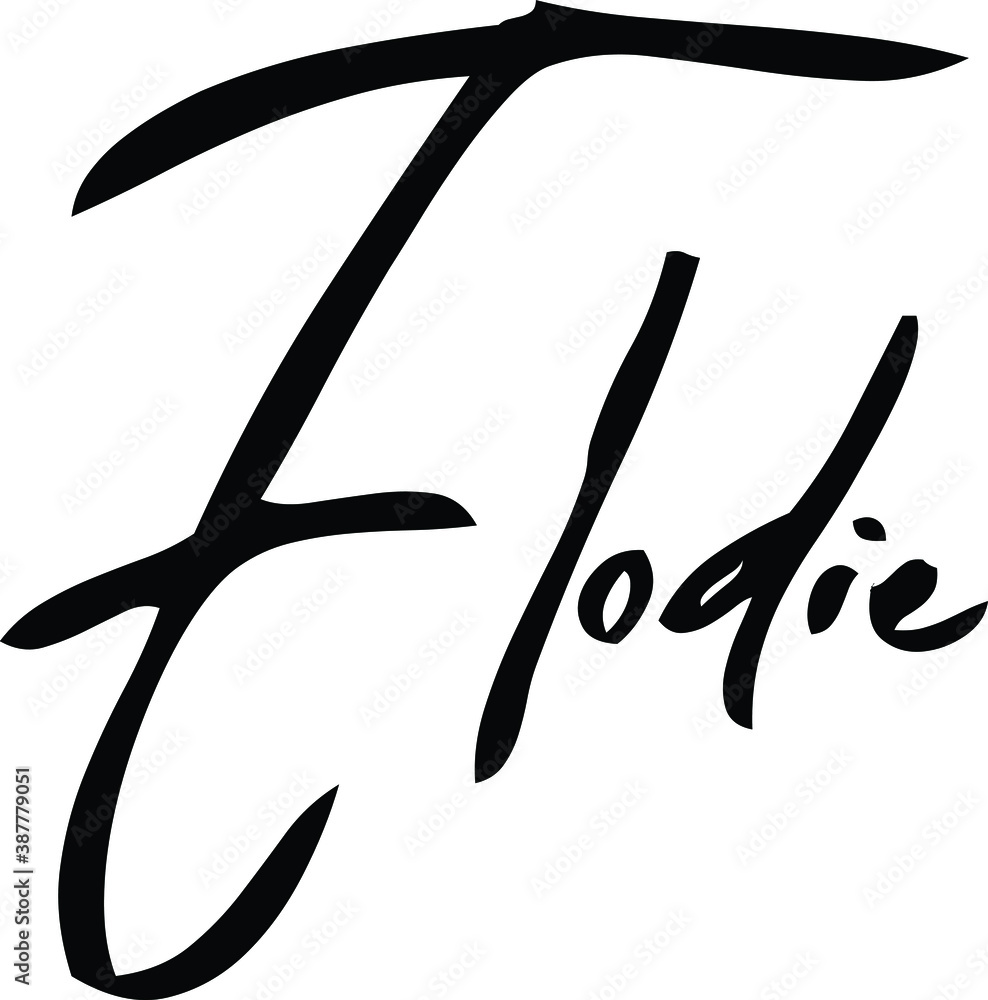 Elodie-Female Name Modern Brush Calligraphy Cursive Text on White ...