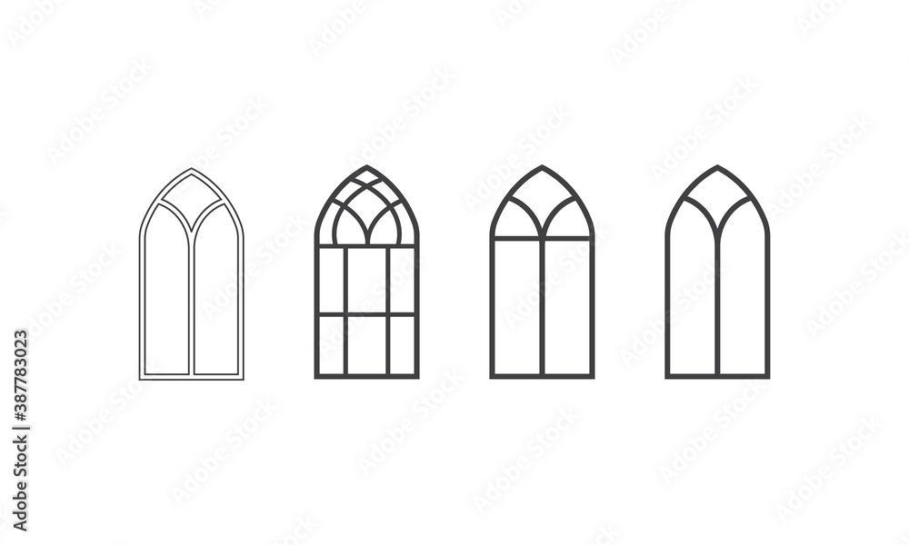 Church Window, Gothic windows, Church Window Symbol Icon Design. Gothic ...