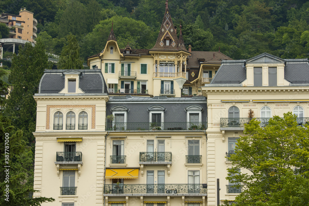 Belle epoque palace in Montreux, Switzerland Stock Photo | Adobe Stock