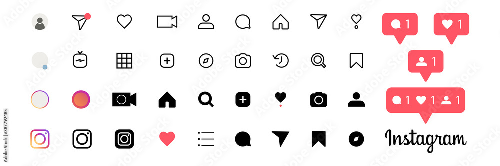 Instagram. Collection of social media icons inspired by Instagram ...