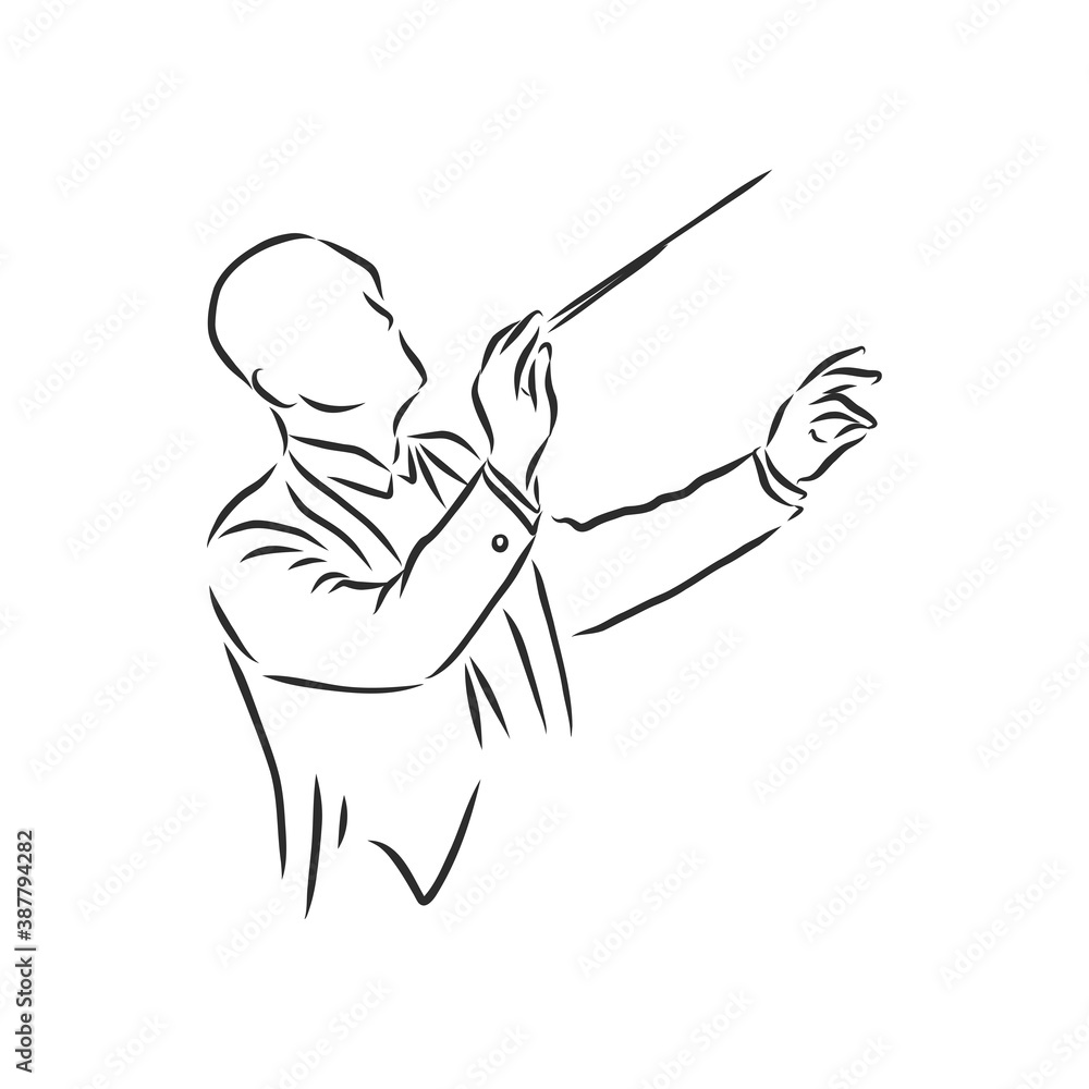 cartoon, hand drawn, vector, sketch, illustration of kapellmeister ...