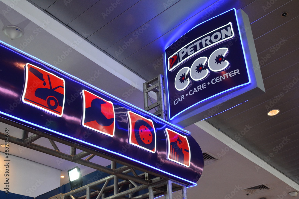 Petron fuel sign at Philippine International Motor Show in Pasay ...