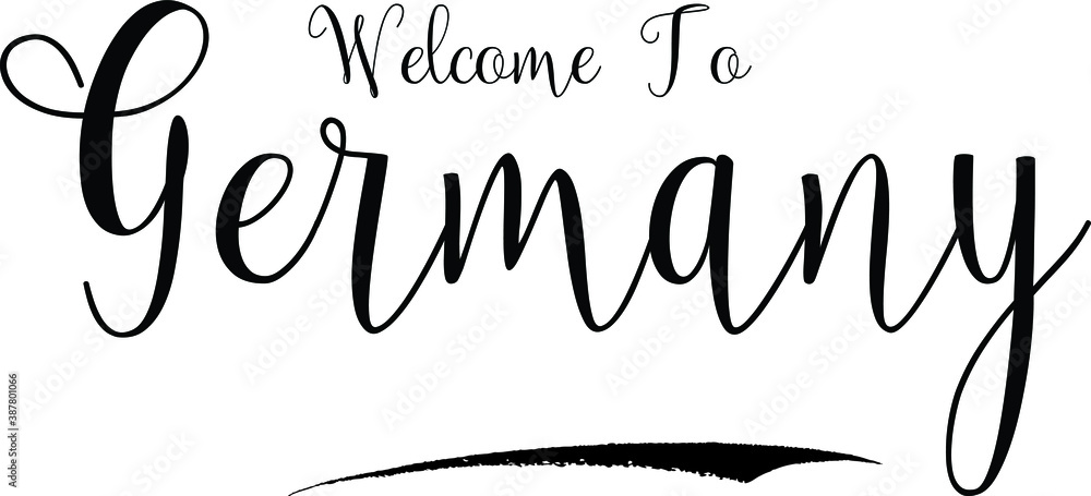 Vetor de Welcome To Germany Country Name Handwritten Cursive ...
