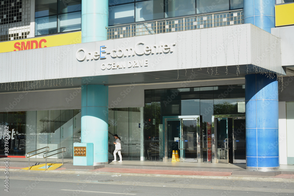 One Ecom Center building facade in Pasay, Philippines Stock Photo ...