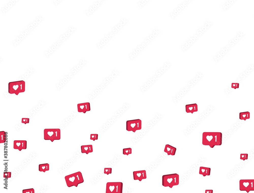 Like icons frame on white background. Social media design elements ...