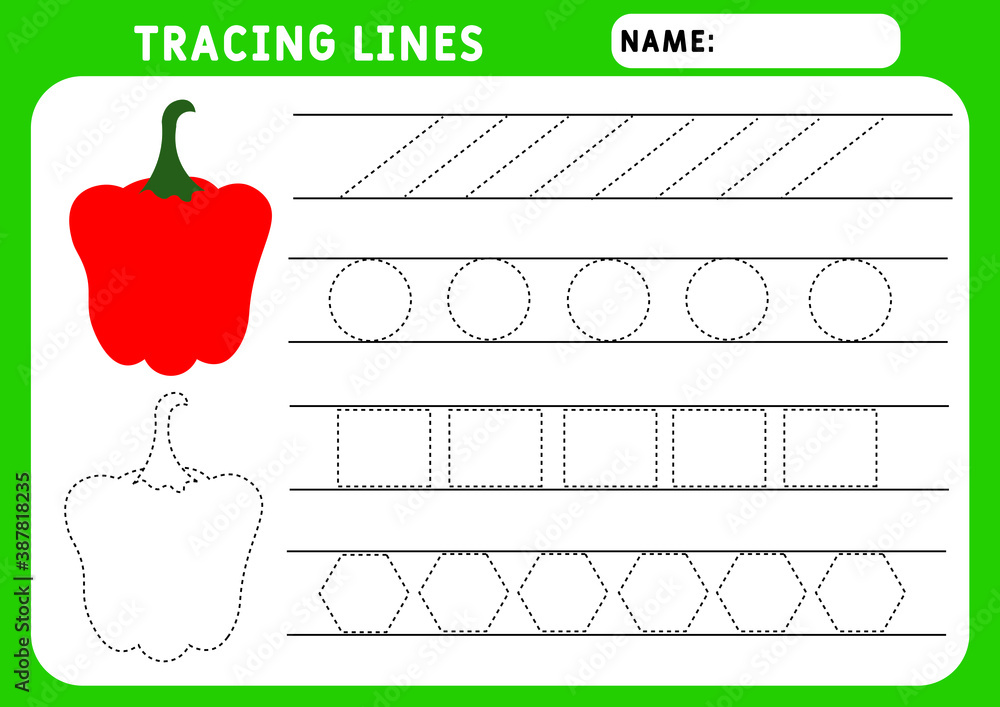 Trace line worksheet for kids. Basic writing. Working pages for ...