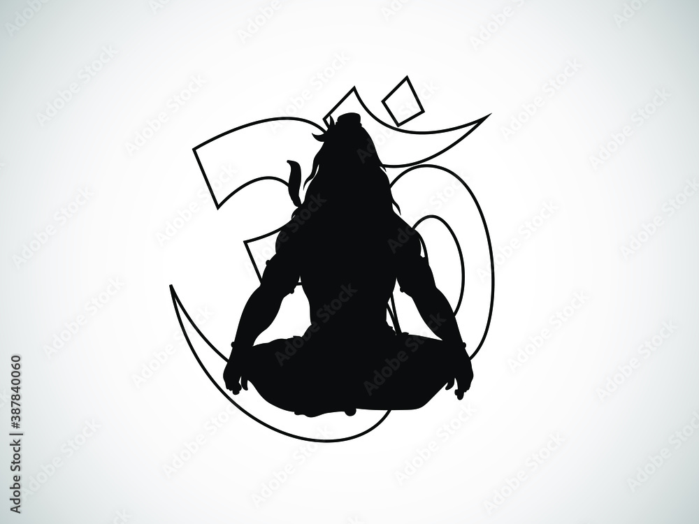 Lord mahadev graphic trendy design with om background line artwork ...