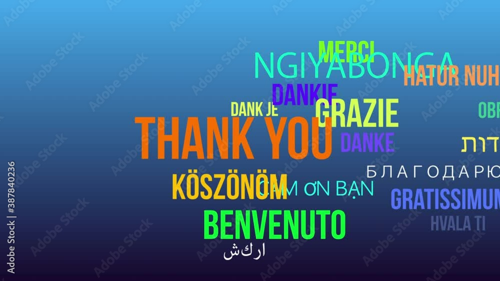 Thank You In Multi Language Animation on Solid Background and Green ...