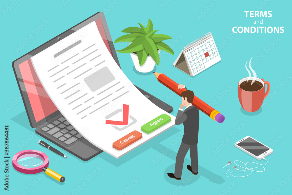 3D Isometric Flat Vector Conceptual Illustration of Terms and ...