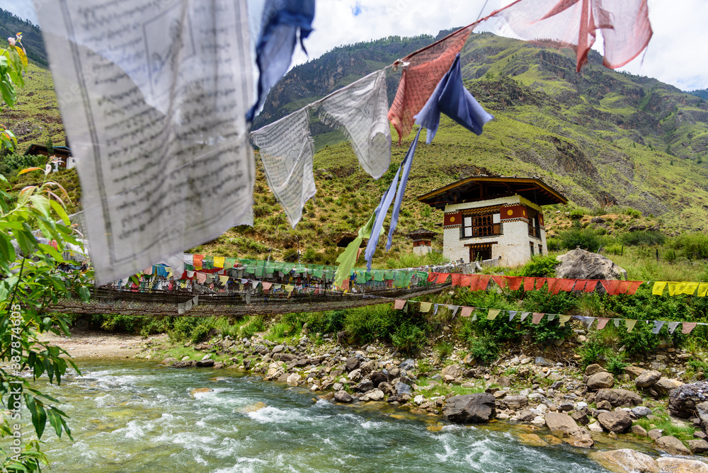 Iron Bridge of Tamchog Lhakhang Monastery, Located along the Paro ...
