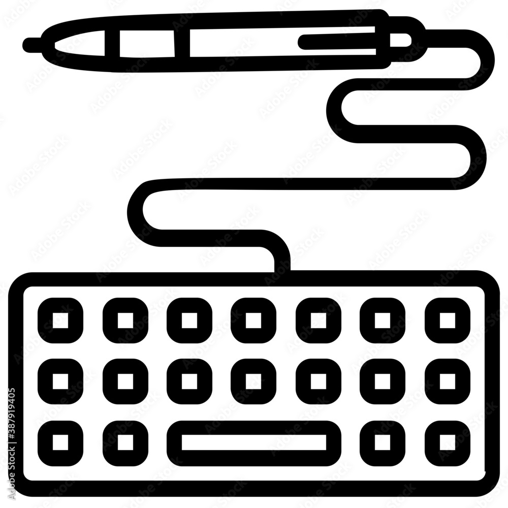 Computer hardware part to do typing, keyboard Stock Vector | Adobe Stock