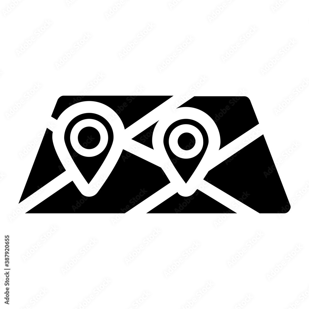 Captivated icon of map and destination designed by using pin pointers ...