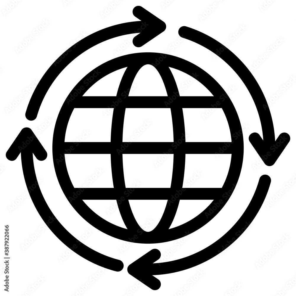 arrows around the world globe concept of worldwide Stock Vector | Adobe ...