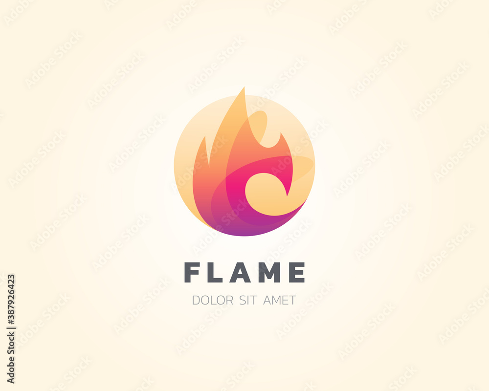Flame logo. Simple blending flame fire logo icon Stock Vector | Adobe Stock