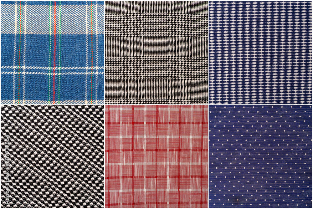 Set of fabric texture seamless pattern background Stock Photo | Adobe Stock