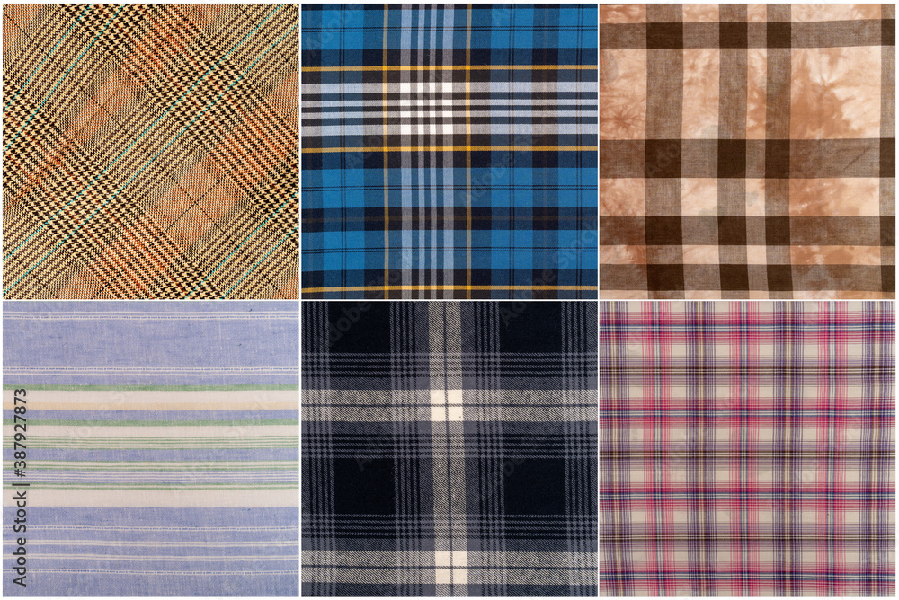 Set of fabric texture seamless pattern background Stock Photo | Adobe Stock