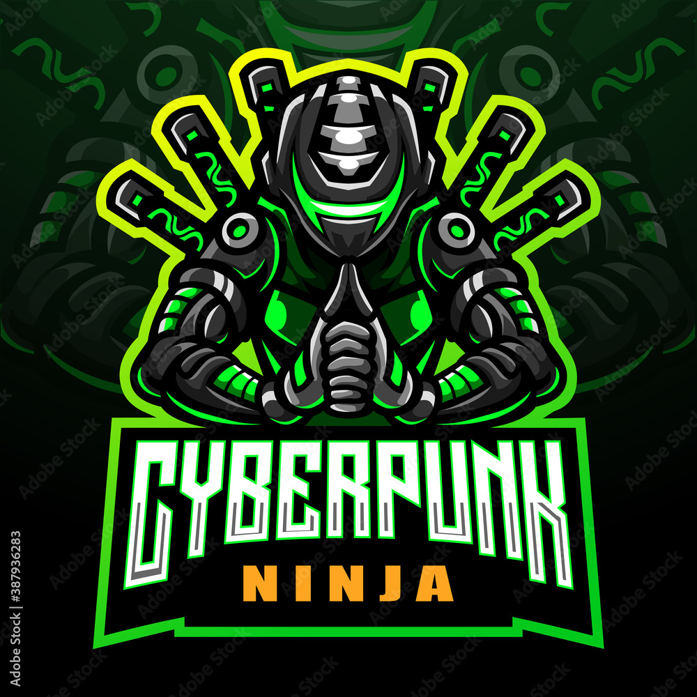 Cyberpunk ninja mascot. esport logo design Stock Vector | Adobe Stock