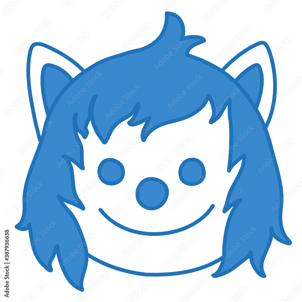 emoticon with a funny wolf who is smiling, color vector emoji on white ...