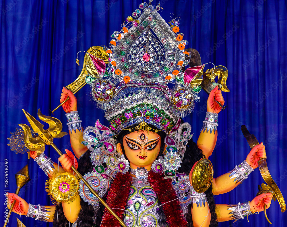 Foto de View of an Idol of Goddess Durga, Symbol Of Strength and ...