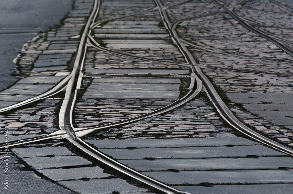 TRAMWAY - Transport infrastructure in a large city Stock Photo | Adobe ...