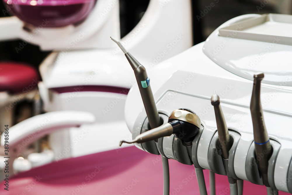 Modern equipment of the dentist. Tools for the treatment and ...