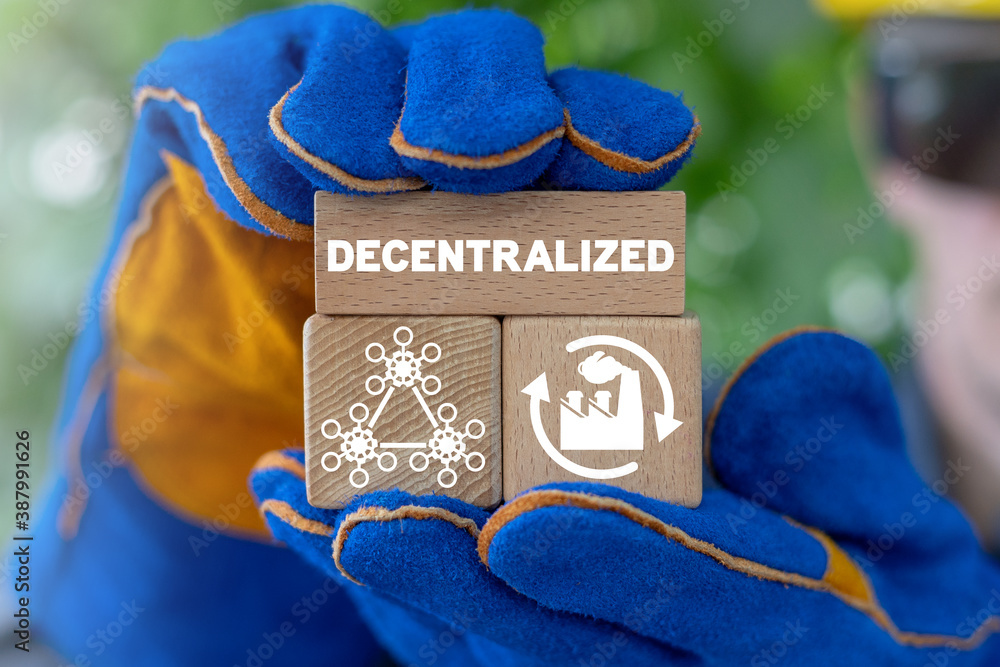 Decentralized Industry Network Structure Concept. Industrial Plant ...