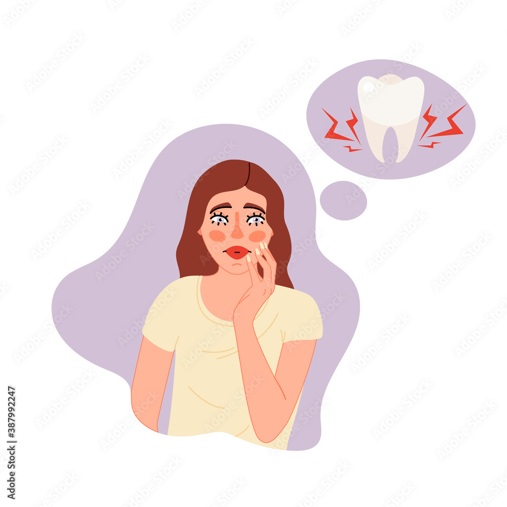 Isolated on white gingivitis, caries, pulpitis vector illustration ...