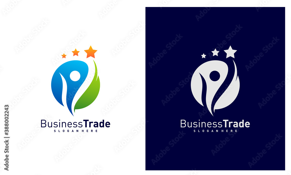 Leadership logo design vector, Colorful People logo design template ...