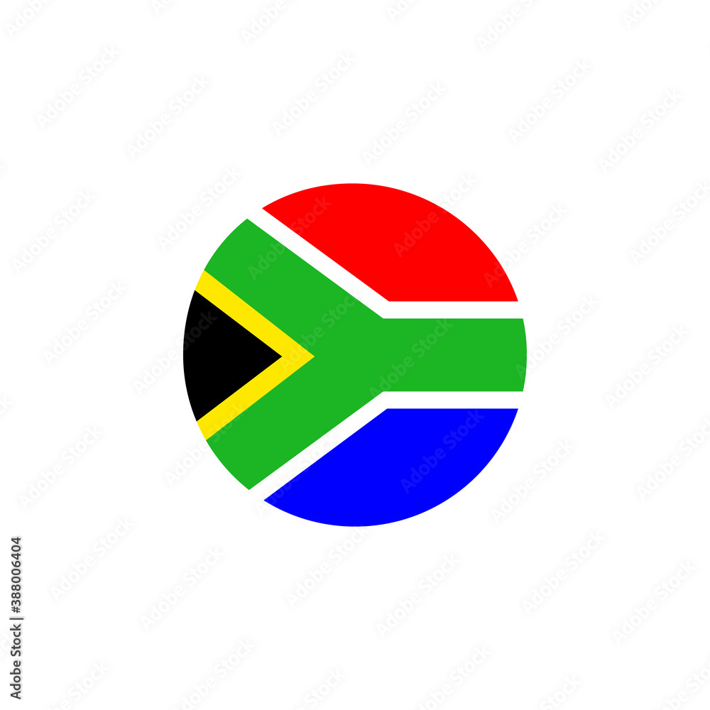 South African round flag icon. National South Africa circular flag ...