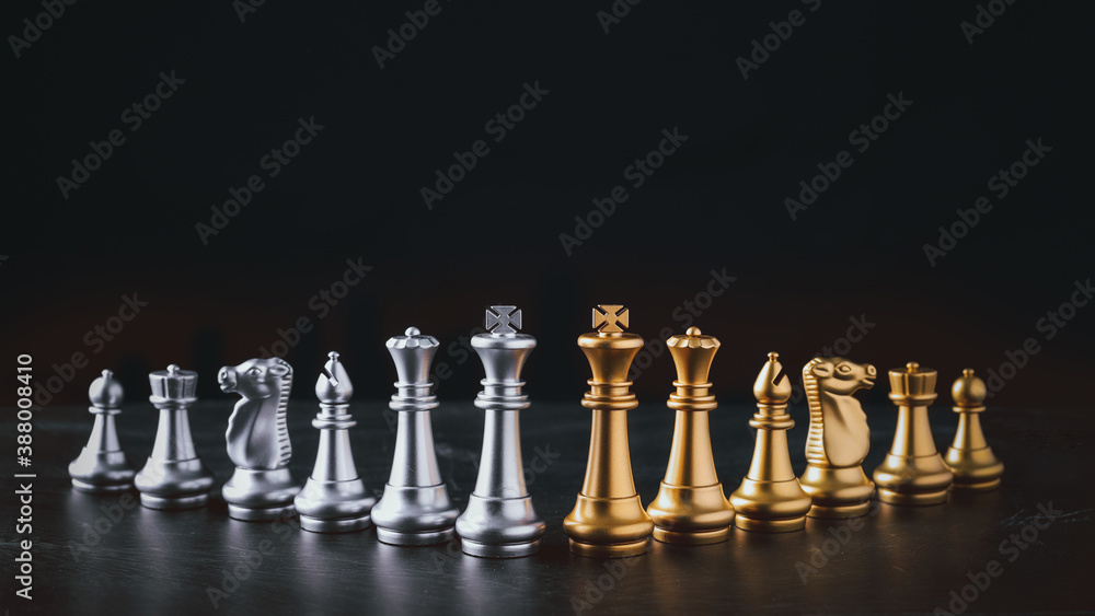 Business chess board game of business strategy and tactic on retro ...