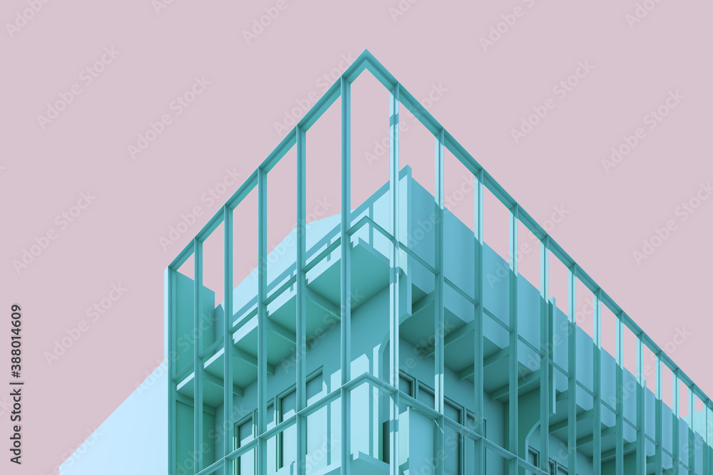 3D illustration showing building design and interior design. Stock ...