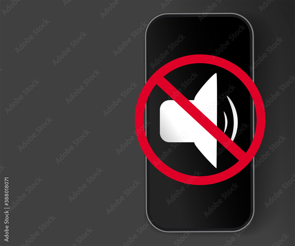 Prohibition sign. It is prohibited to use a mobile phone. Red circle ...