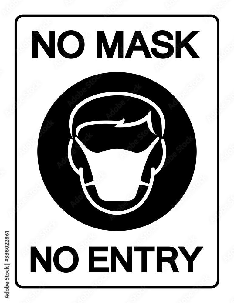 No Mask No Entry Symbol Sign,Vector Illustration, Isolated On White ...