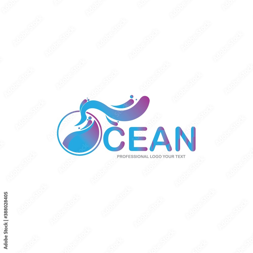 Abstract design of ocean logo with waves. Vector illustration Stock ...