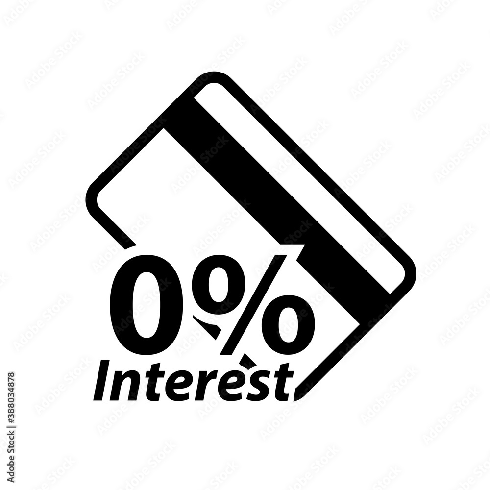Vecteur Stock Icon of 0% interest installment payment isolated on white ...