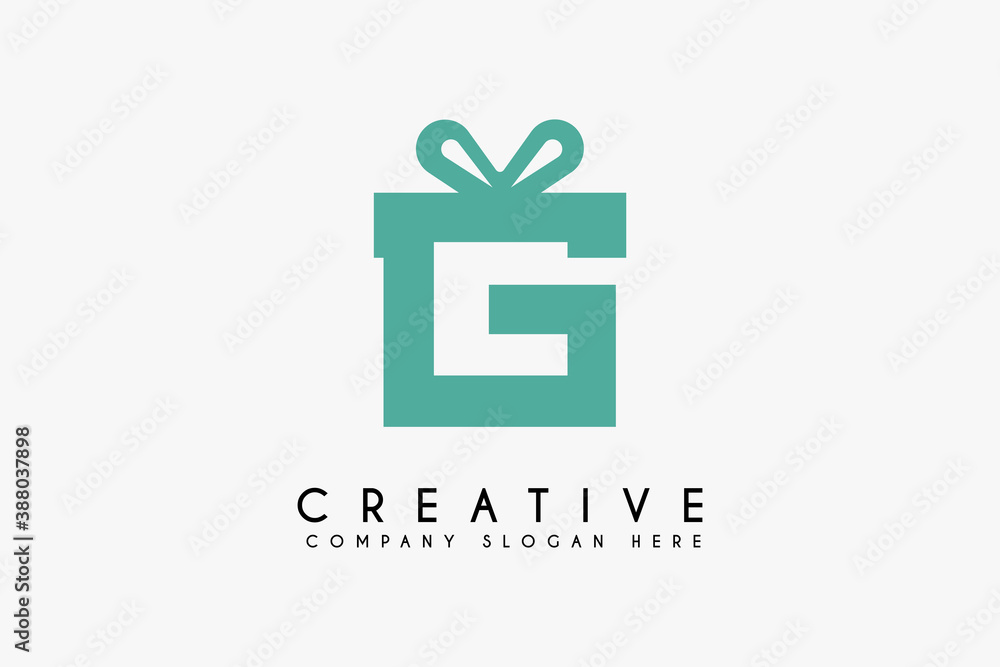 Initial Letter G gift logo design vector illustration. Letter G icon ...