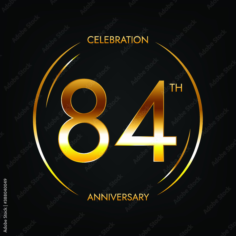 84th anniversary. Eighty-four years birthday celebration banner in ...