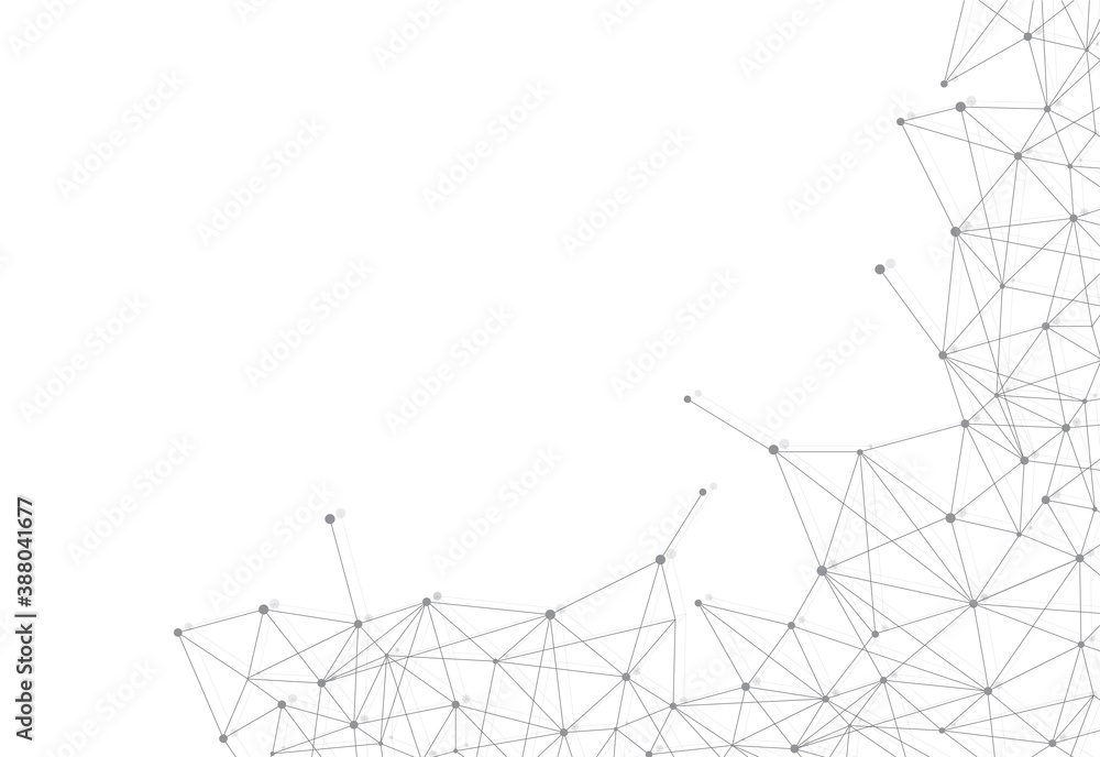 Network abstract connection isolated on white background. Network technology background with ...