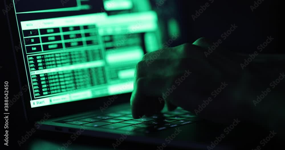 Hacker Hands Typing On A Keyboard Close Up View Man Coding Using A