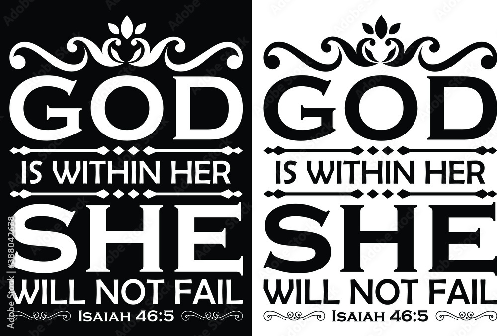 God is within her she will not fail-Christian cross with Bible verse ...