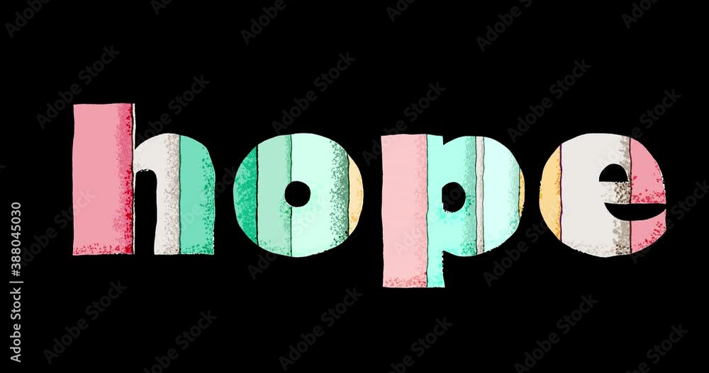 The inscription HOPE in the style of a child's drawing with simple ...